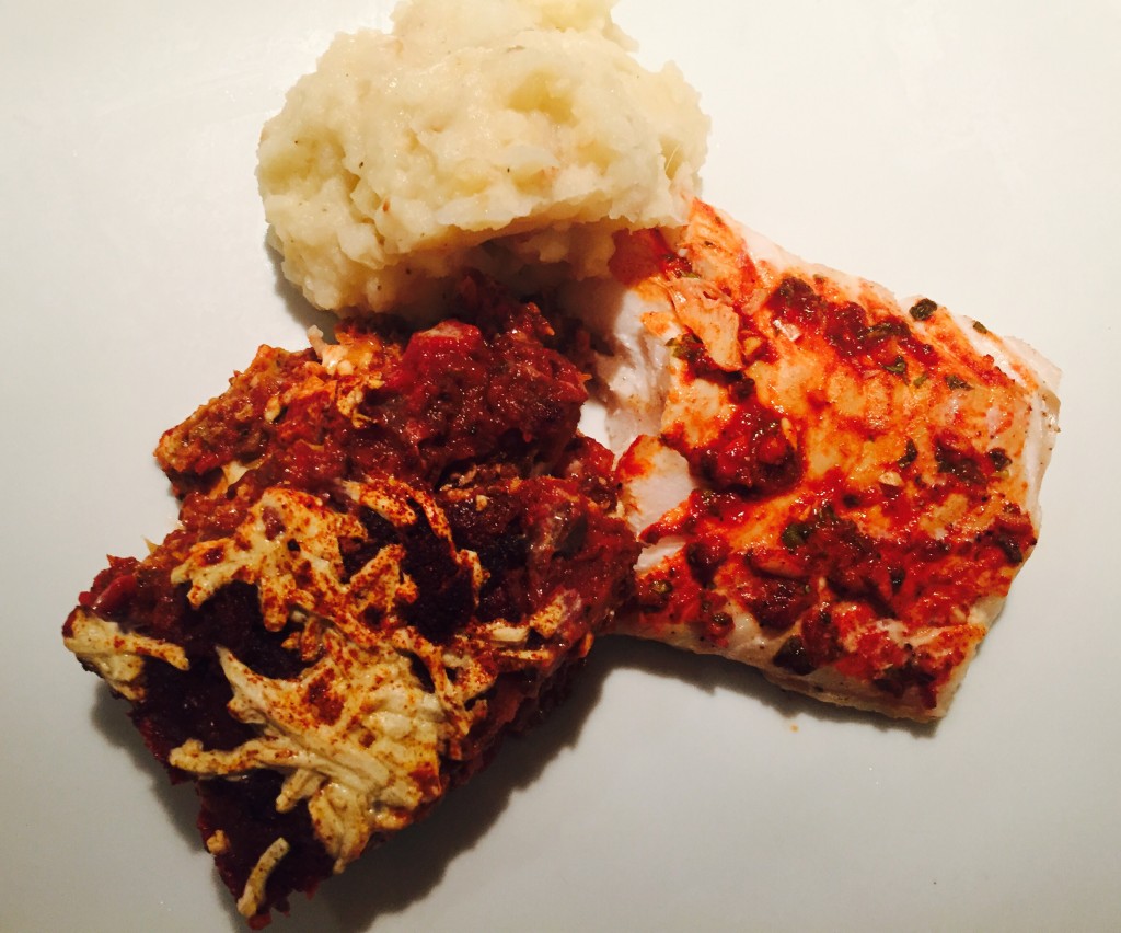 Baked Cod with Eggplant Parmesan & Garlic Mashed Potatoes – IMPULSIVE ...