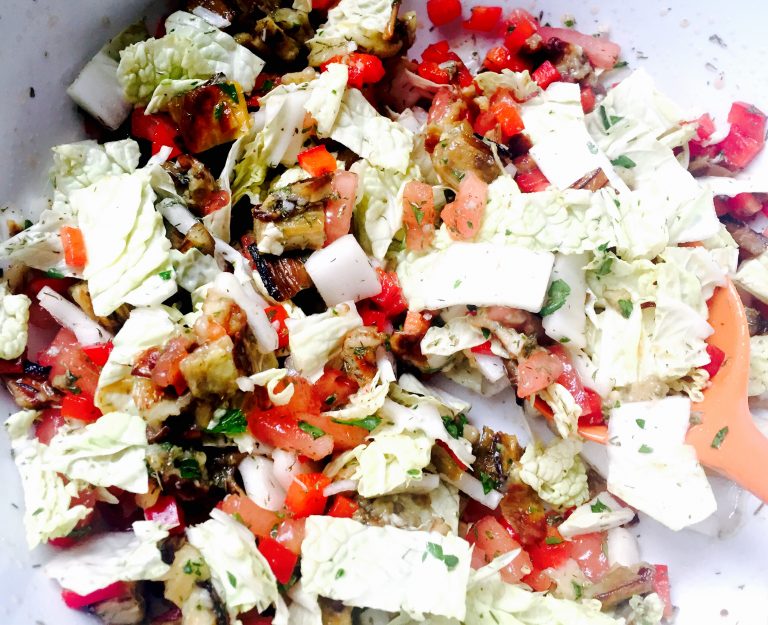 Turkmen Salmon Shashlik on Rice with Roasted Eggplant Salad – IMPULSIVE ...